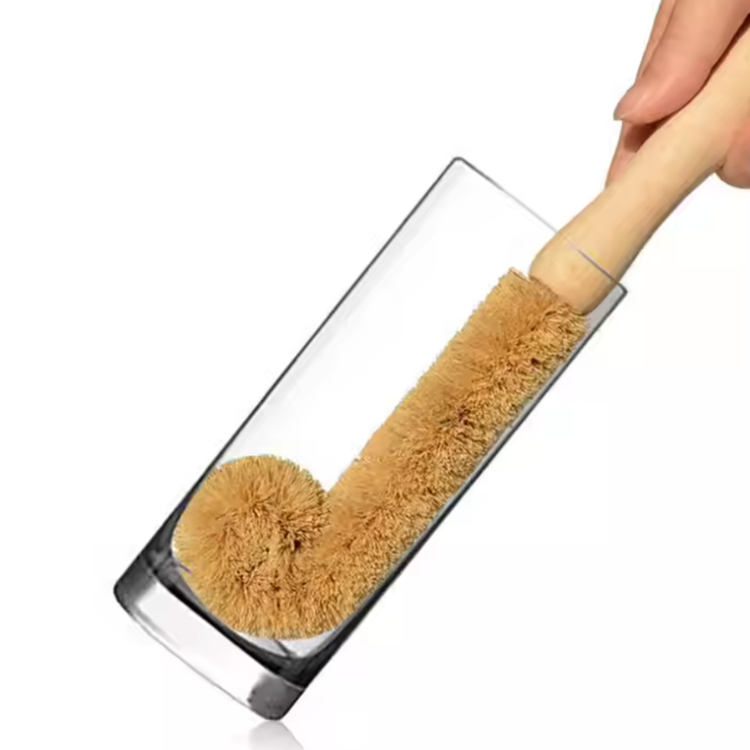 Bamboo + Fiber Cup and Glass Cleaning Brush (Zero Waste) – Yaya Maria's
